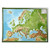Georelief European relief map, large, 3D, with wooden frame