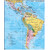 Stiefel Continental map Central and South America political (97 x 119 cm)