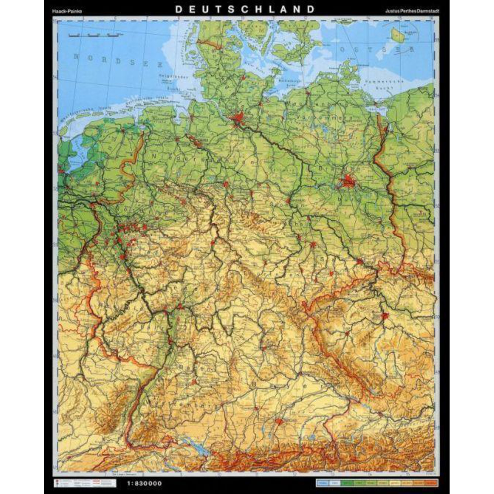 Klett-Perthes Verlag Landkarte Deutschland physisch