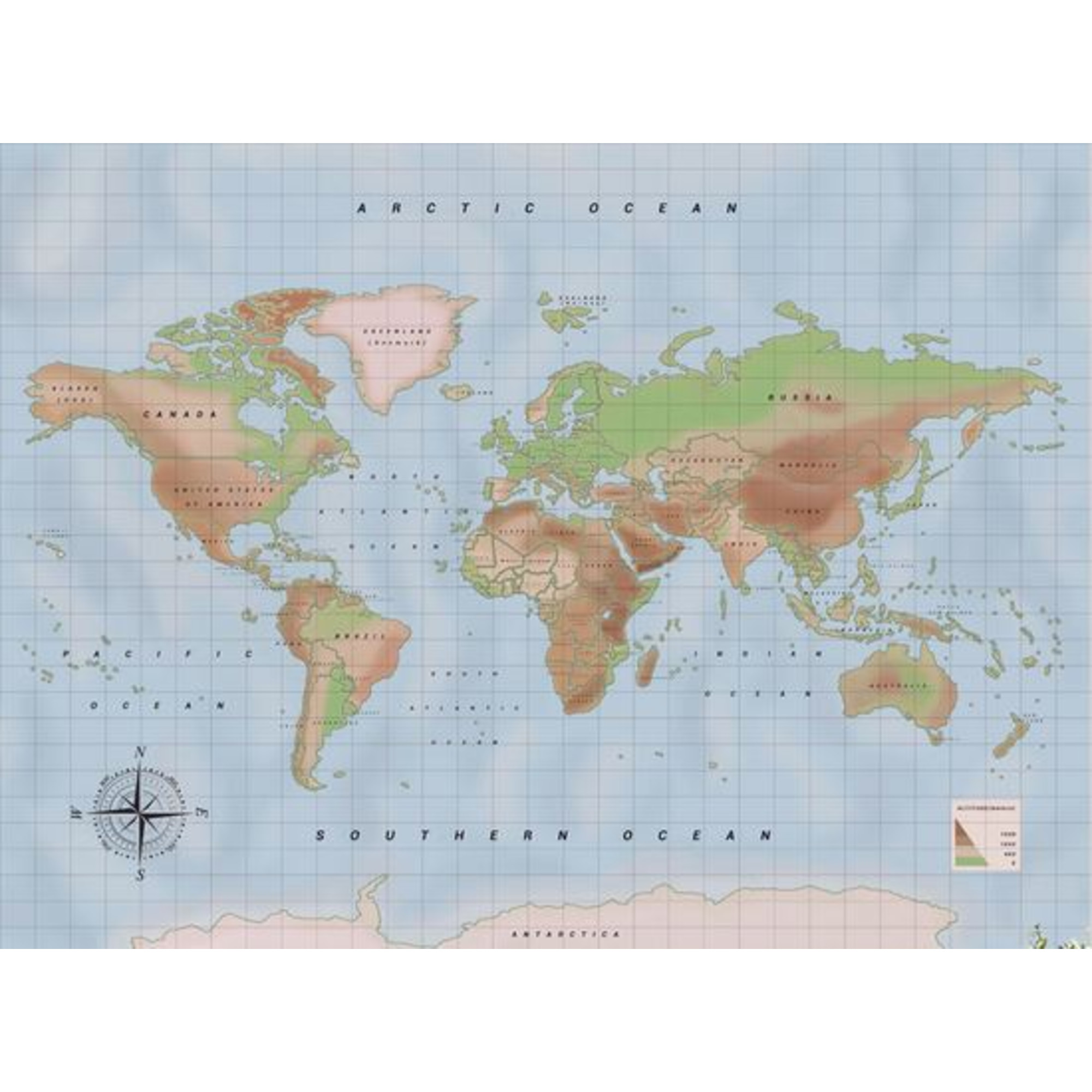 Miss Wood Woody Map Watercolour XL