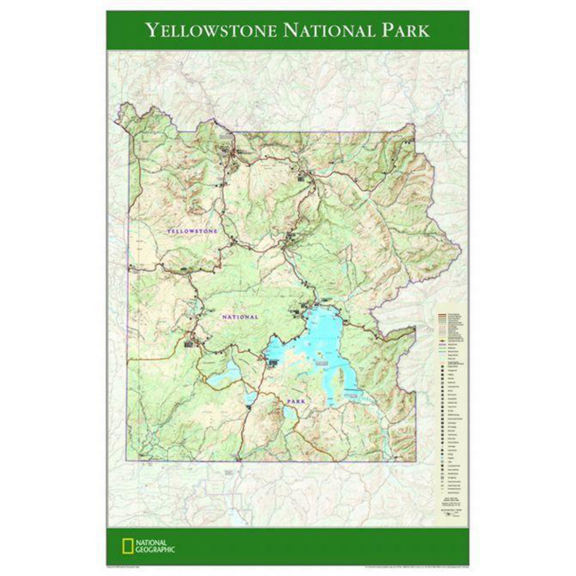 National Geographic Landkarte Yellowstone National Park Poster