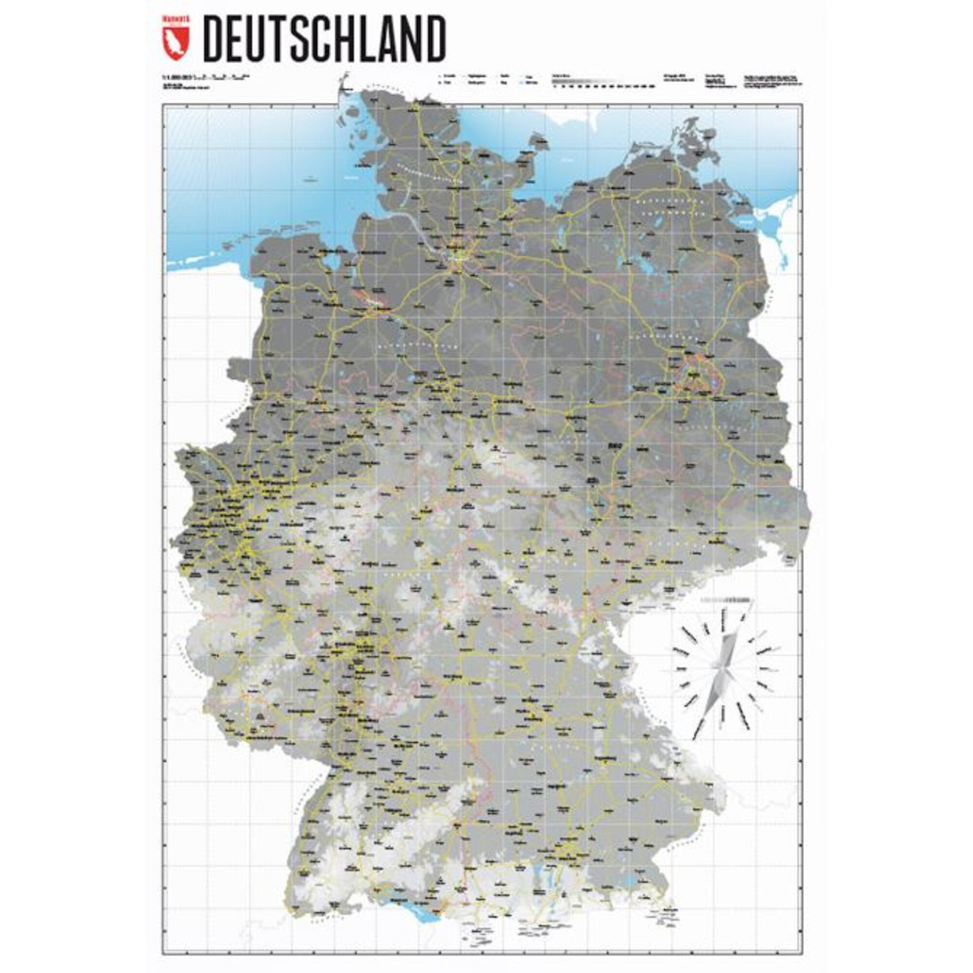 Marmota Maps Deutschlandkarte Map Grey