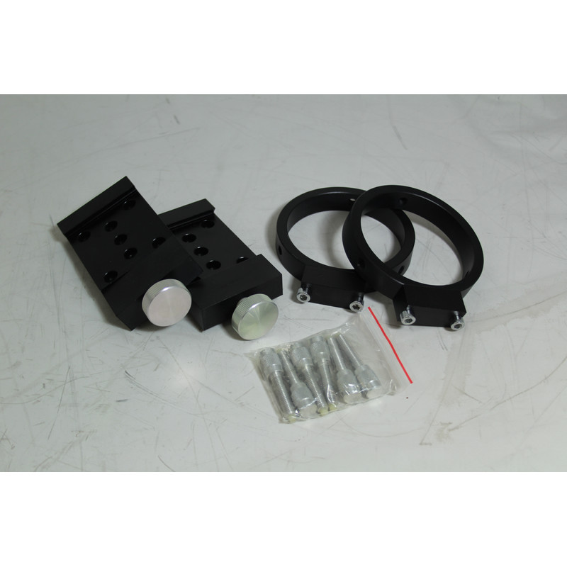 Tube clamps Omegon 90mm guide scope rings with hanger brackets for 3" rail