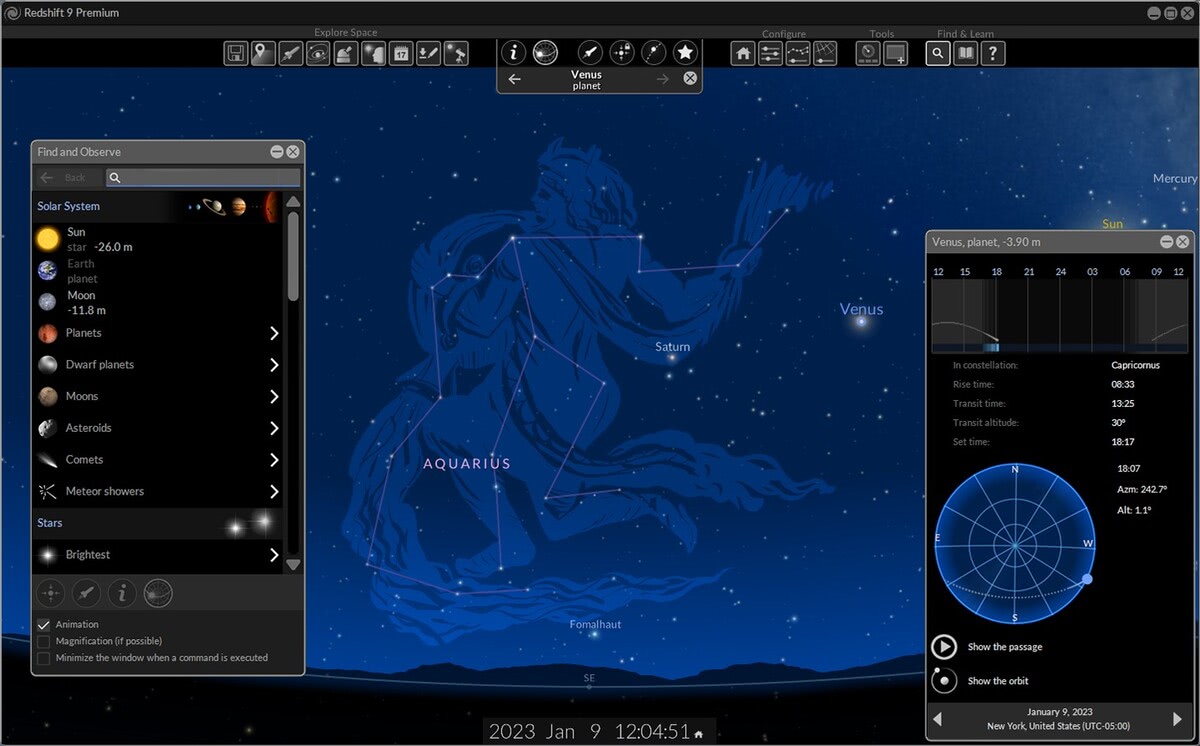 Redshift 9 Premium: the latest version of the popular planetarium ...